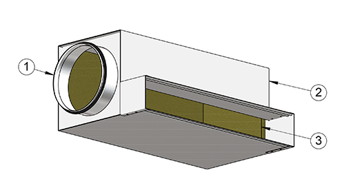 Plenum for grille, Halton BDR. Wide range of dimensions.