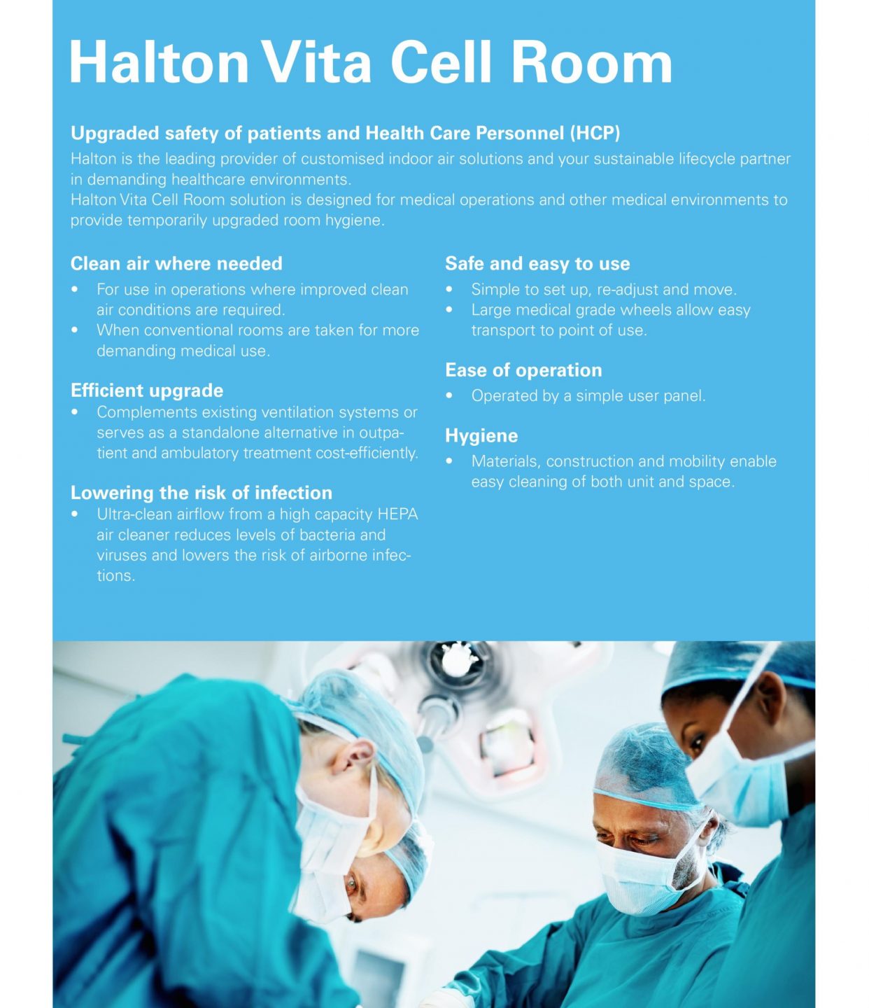 Mobile ventilation solution creates ultra clean environments