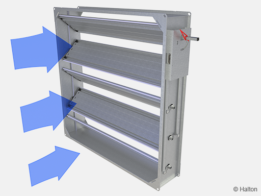 Tight shut-off damper, Halton UTT - Multi-blade airflow management damper