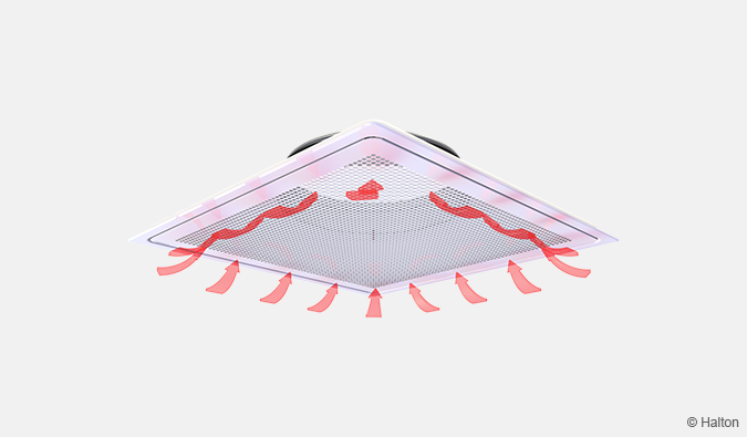 Halton Jaz Rain Ceiling (JRC), suspended perforated diffuser