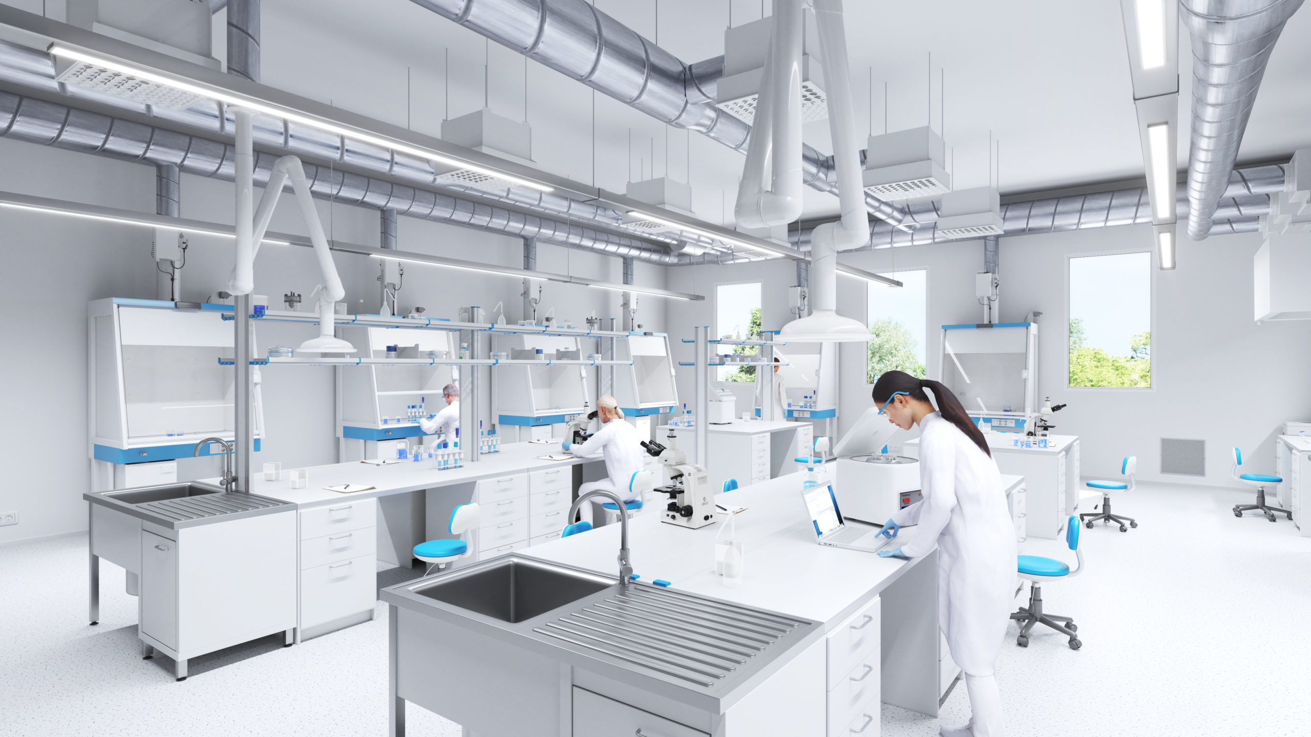 Room pressure control, safe laboratory environments