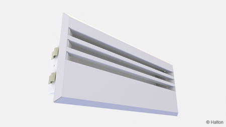 Supply air wall diffuser. Halton TLB. Jet air supply unit.