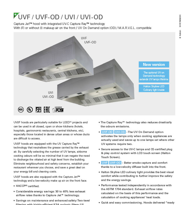 Halton FS UVI Capture Ray Hoods de - Halton