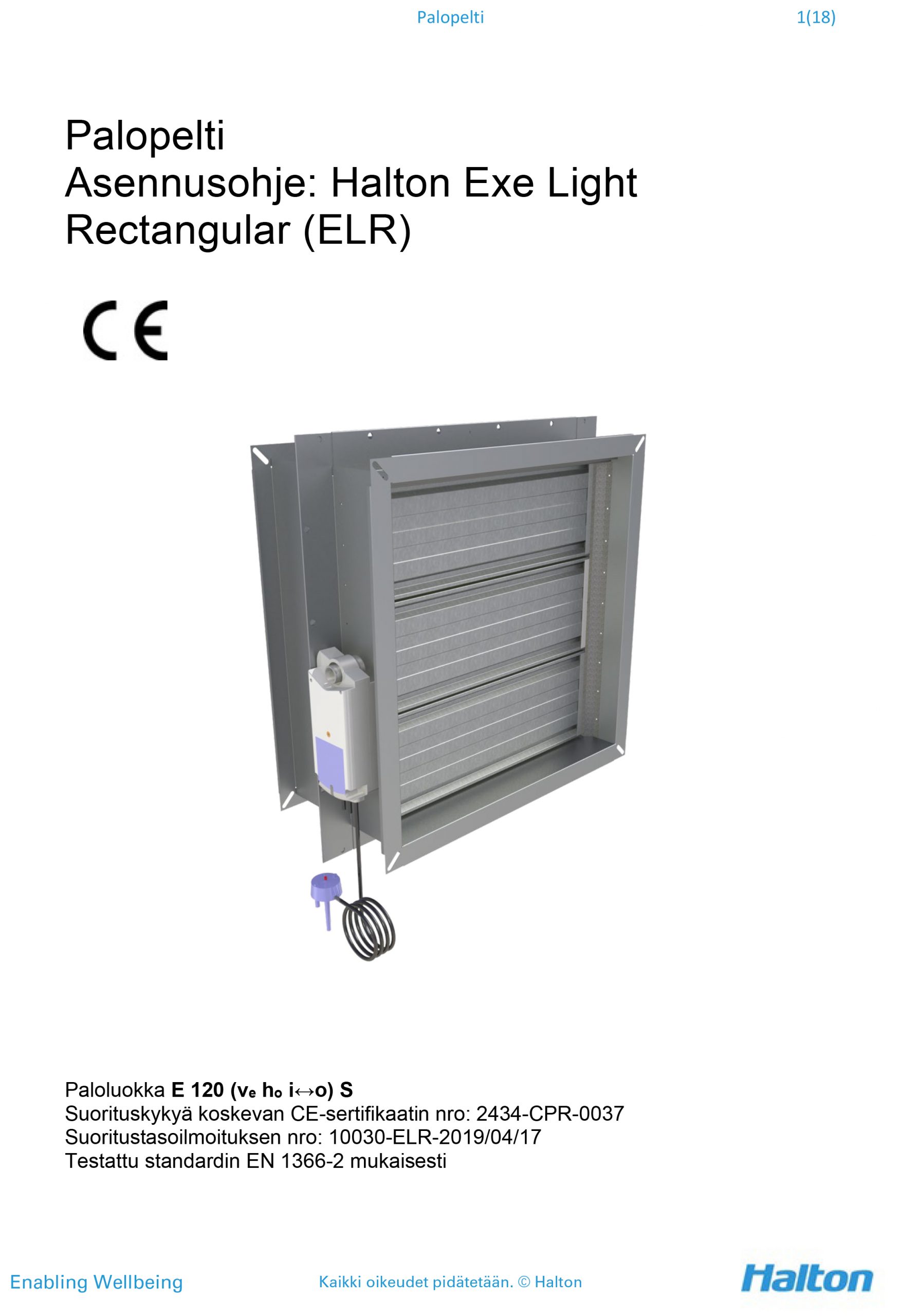 Asennusohje - Halton Exe Light Rectangular (ELR) - Halton