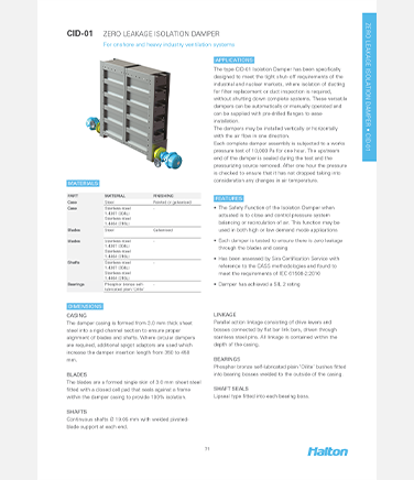 Halton-Flamgard CID-01 datasheet 2021 - Halton