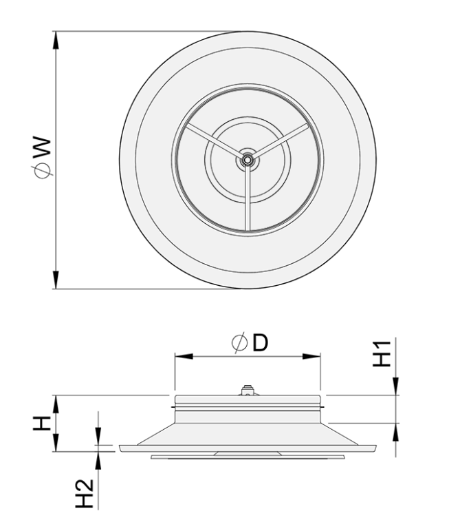 Halton THL, adjustable conical diffuser. Suitable for heating and cooling