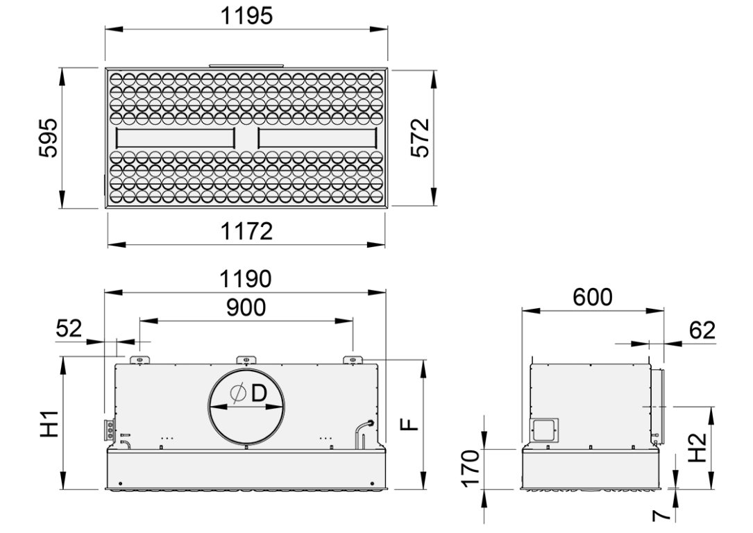 HEPA diffuser. Halton Vita VHT. With foamed polyurethane (PUR) gasket