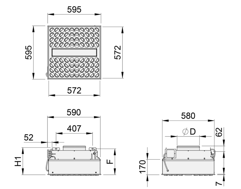 HEPA diffuser. Halton Vita VHT. With foamed polyurethane (PUR) gasket