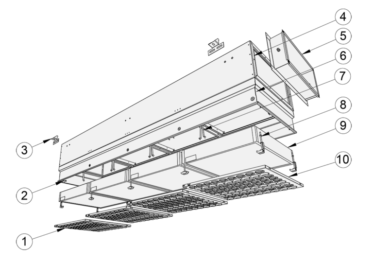HEPA diffuser. Halton Vita VHT. With foamed polyurethane (PUR) gasket